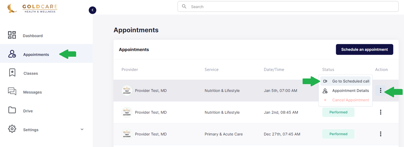 How do I join an appointment?